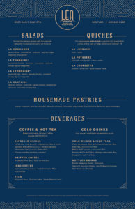 Léa Menu French Parisian Sandwiches - Lea French Café