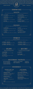 Léa Menu French Parisian Sandwiches - Lea French Café