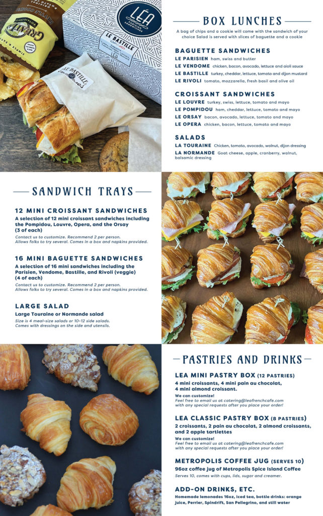 Léa Catering Menu French Café - Lea French Café